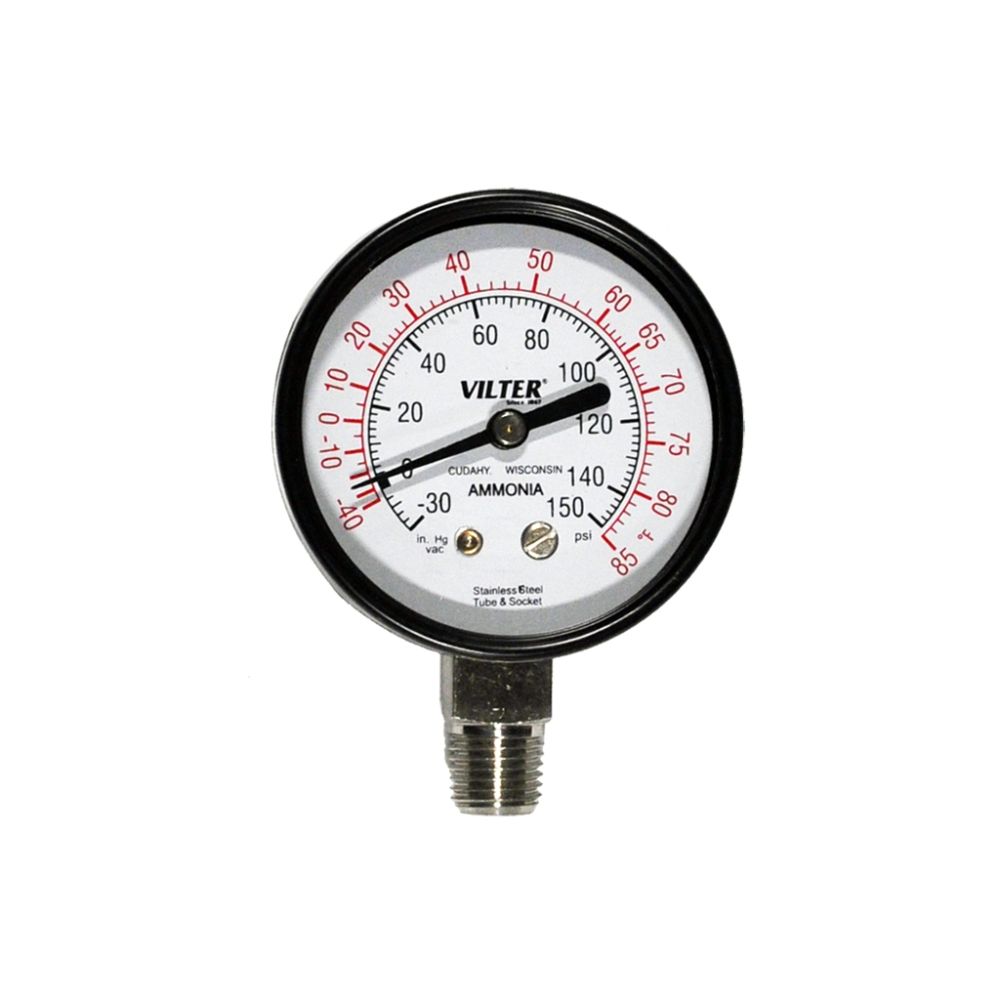 1204A Vilter 2-1/2" Ammonia Pressure Gauge, -30-150 PSI